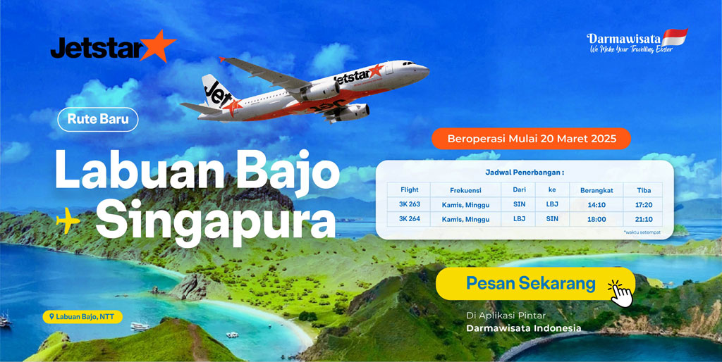 Jetstar Penerbangan Rute Baru Labuan Bajo ke Singapore